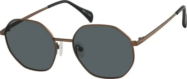 Zenni Geometric Full Rim Sunglasses - Brown