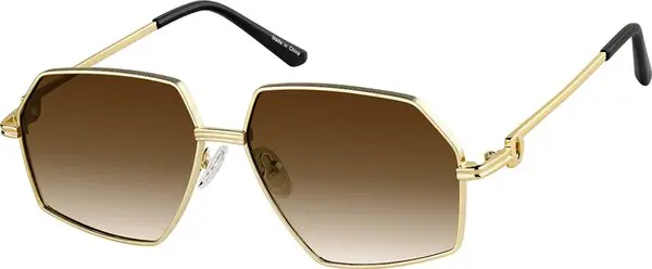 Zenni Round Full Rim Sunglasses - Gold