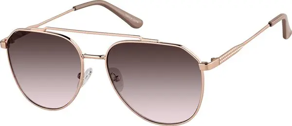 Zenni Geometric Full Rim Sunglasses - Rose Gold