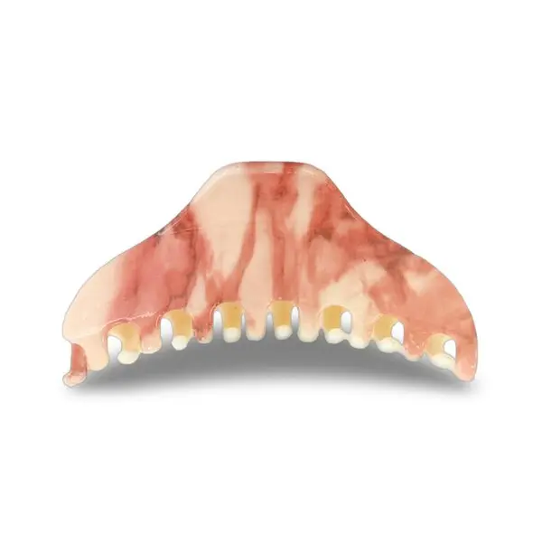 HEADBANDS OF HOPE Large Claw Clip In Marble Print - Coral