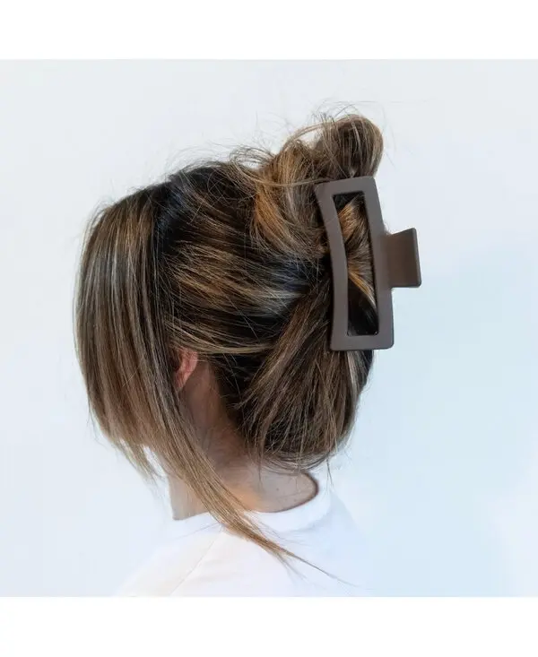 HEADBANDS OF HOPE Extra Large Rectangular Claw Clip - Brown