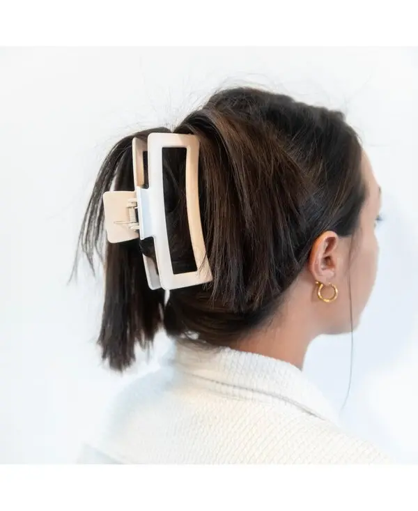 HEADBANDS OF HOPE Extra Large Rectangular Claw Clip - Cream