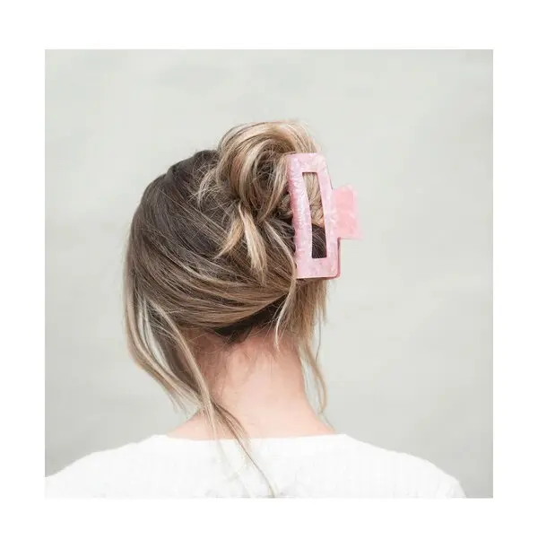 HEADBANDS OF HOPE Large Rectangle Claw Clip - Pink