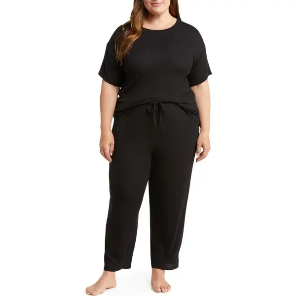 Nordstrom Moonlight Eco Easy Rib Pajamas - Black