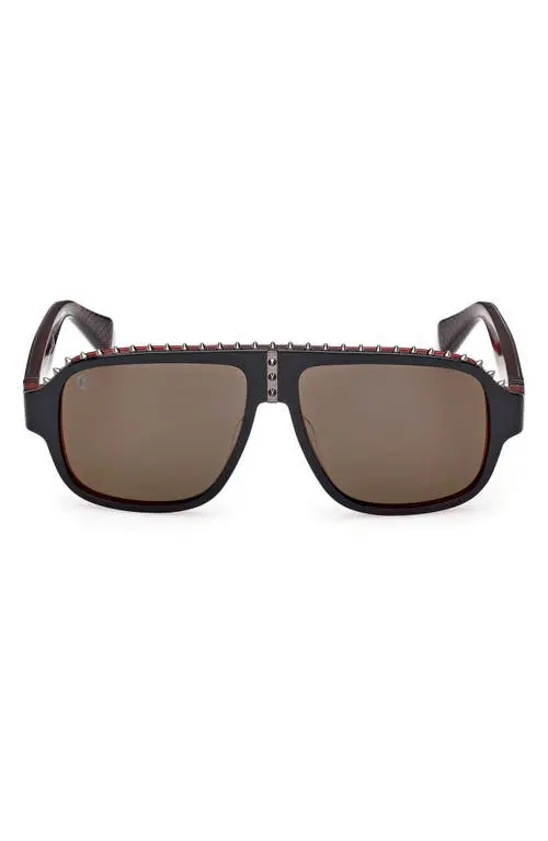 CHRISTIAN LOUBOUTIN Roller Navigator Sunglasses - Black Red/gunmetal/zeiss