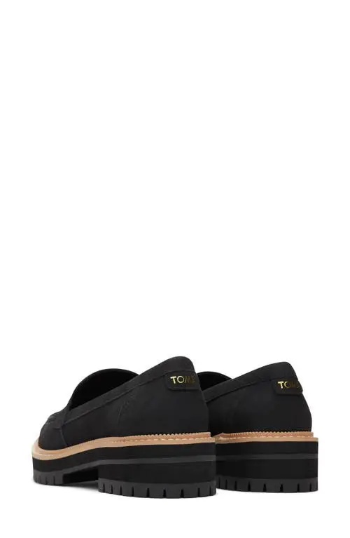 Toms Cara Platform Penny Loafer - Black