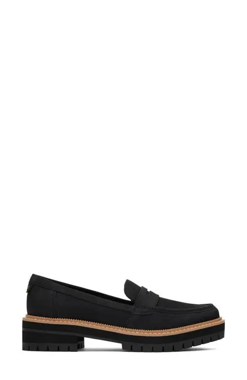 Toms Cara Platform Penny Loafer - Black