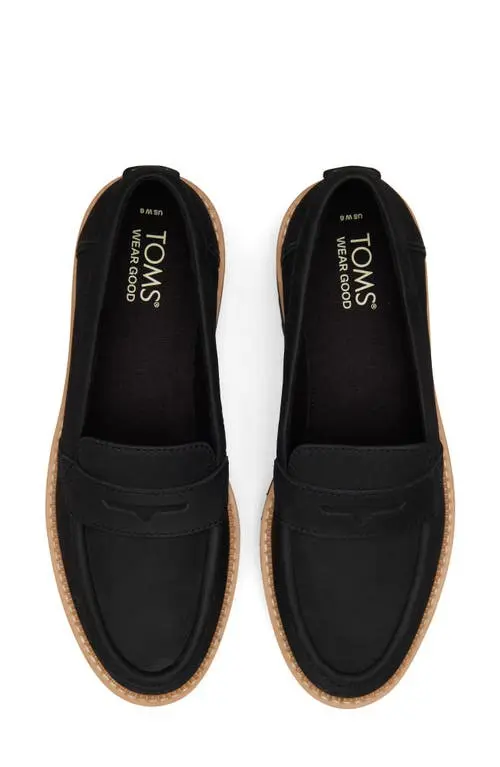Toms Cara Platform Penny Loafer - Black