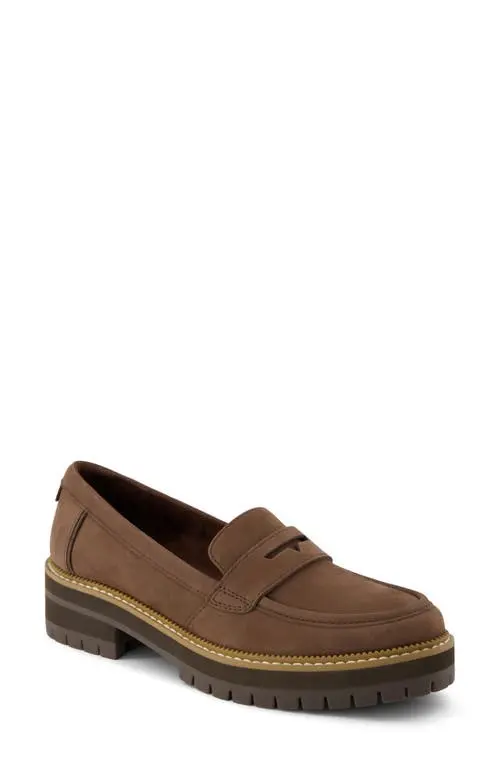 Toms Cara Platform Penny Loafer - Dark Brown