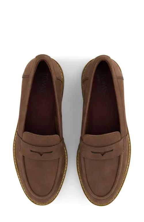 Toms Cara Platform Penny Loafer - Dark Brown
