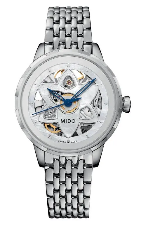 MIDO Rainflower Blossom Skeleton Automatic Bracelet Watch