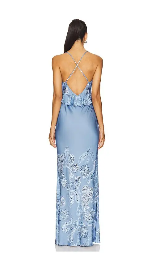 Rococo Sand Cross Back Peplum Maxi Dress