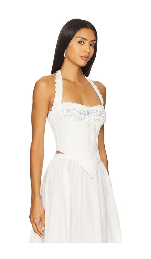 For Love & Lemons Tea Time Poplin Bustier Top