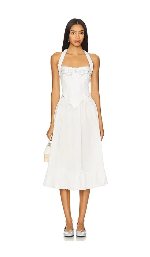 For Love & Lemons Tea Time Poplin Bustier Top