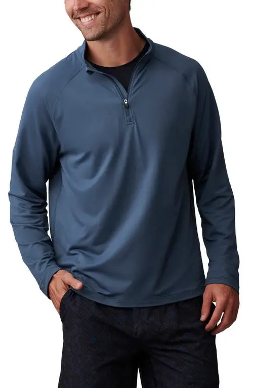 RHONE Session Quarter Zip Pullover - Atlantic Blue
