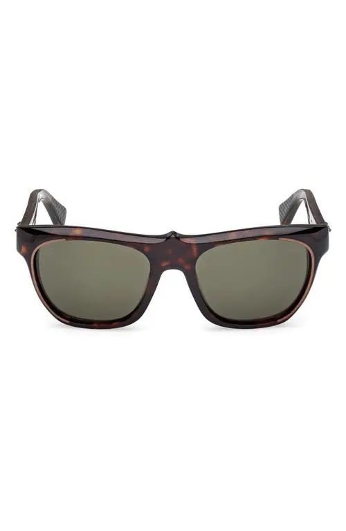 CHRISTIAN LOUBOUTIN Georges 55mm Square Sunglasses - Havana/bronze/zeiss Green