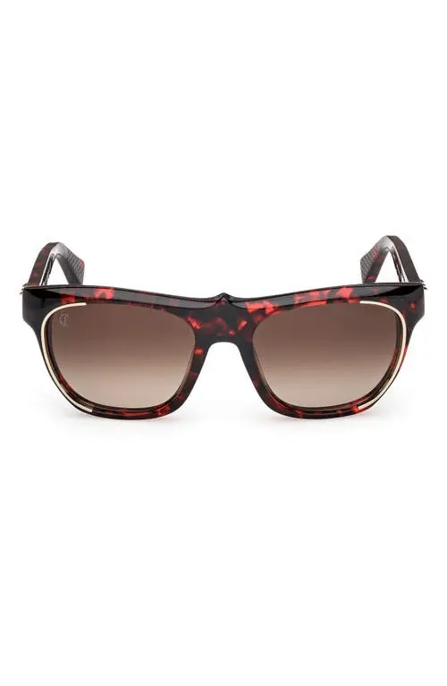 CHRISTIAN LOUBOUTIN Georges 55mm Square Sunglasses - Red Havana/gold/zeiss