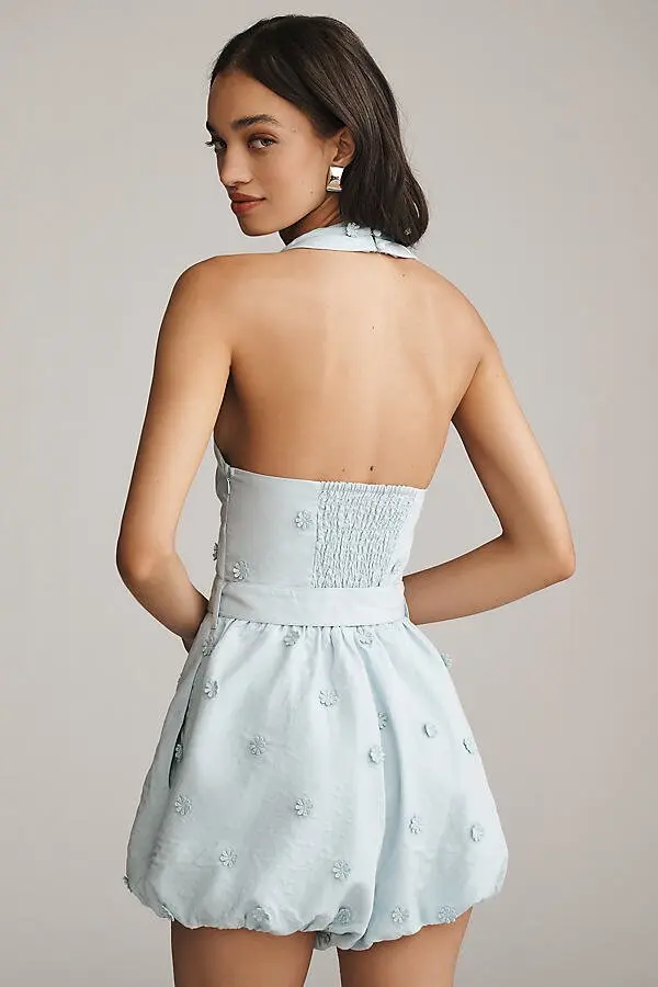 chinese dress ladies Anya Linen Halter Mini Dress - Oat Marle