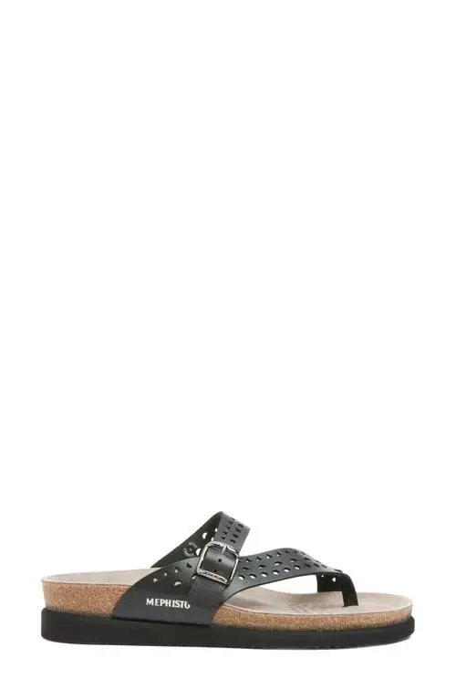 Mephisto Helena Perforated Toe Loop Sandal