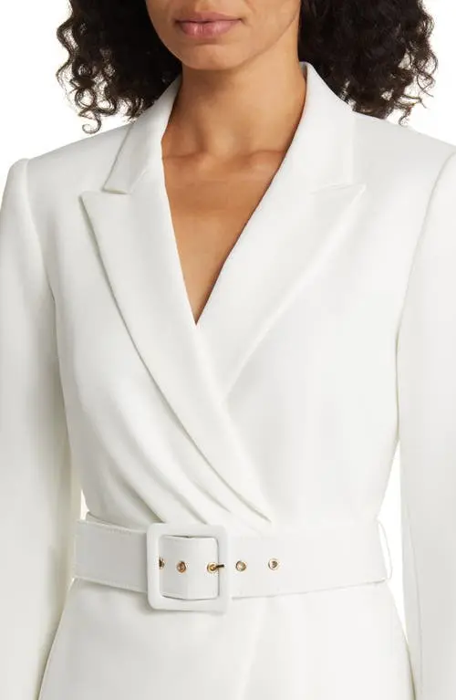 TAHARI ASL Belted Jacket And Skirt Set - Ivory