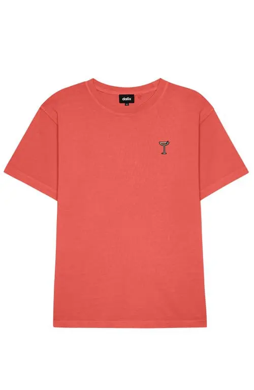DALIX Espresso Martini Midweight Garment Dye Tee - Flamingo