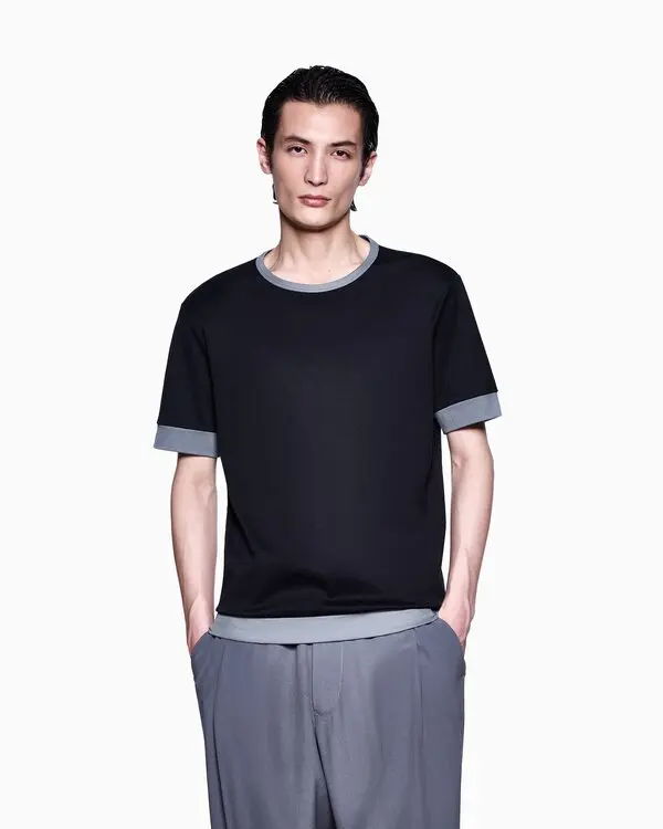 Giorgio Armani Organic Cotton Jersey Crew-neck T-shirt - Black