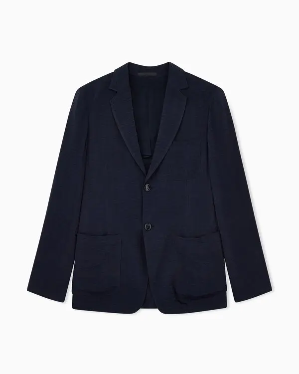 Giorgio Armani Single-breasted Jacquard Cupro Jacket