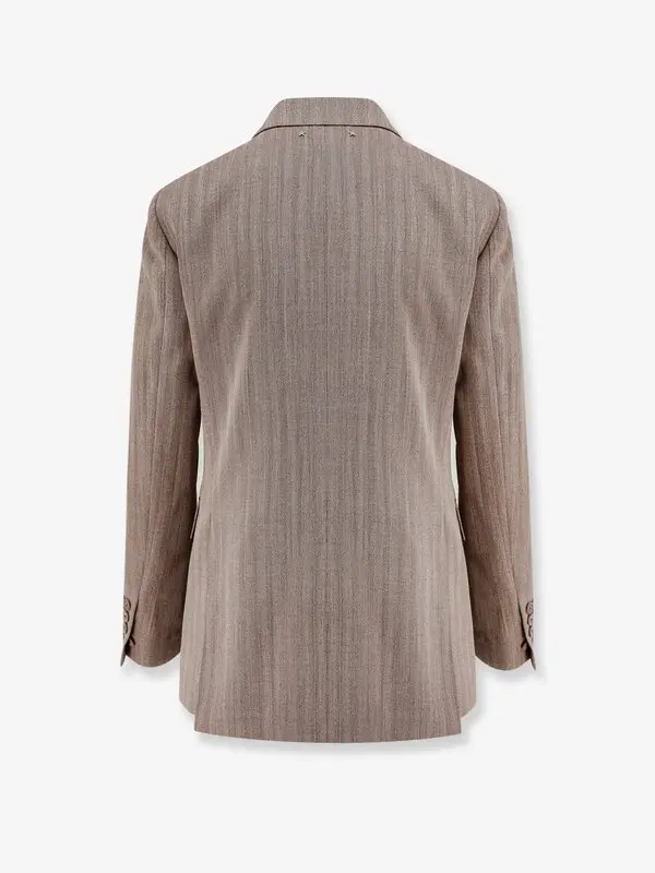 GOLDEN GOOSE Diva Herringbone Virgin Wool Blazer