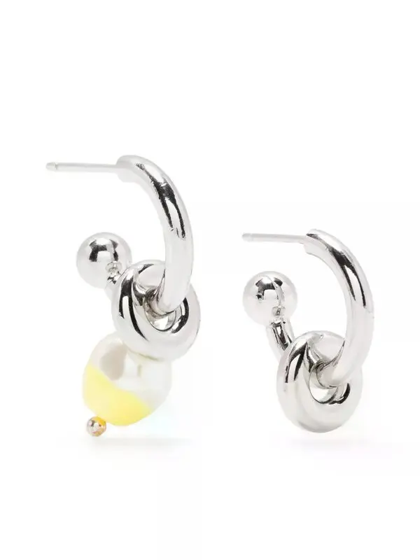 JUSTINE CLENQUET Ethan Pearl Earrings - Yellow