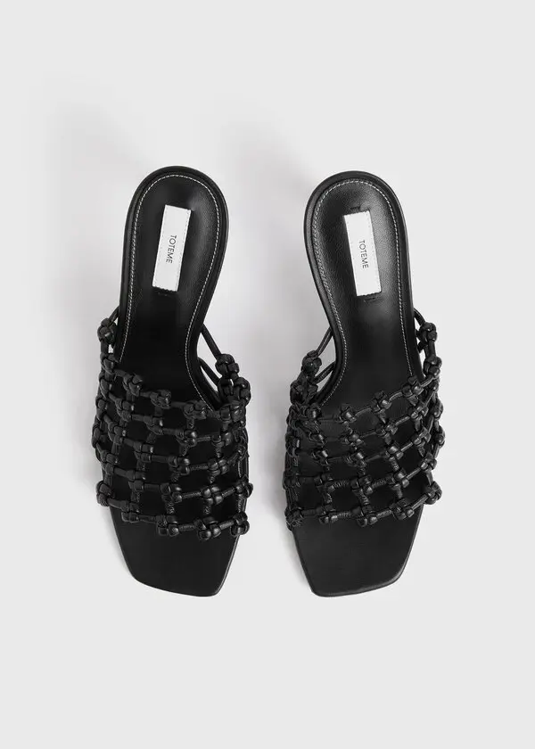 TOTEME Braided-leather Bandeau Mules