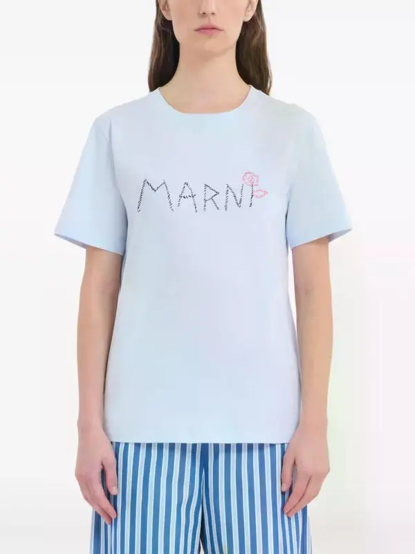 Marni Logo-stitch Cotton T-shirt