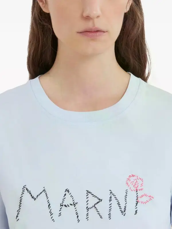 Marni Logo-stitch Cotton T-shirt