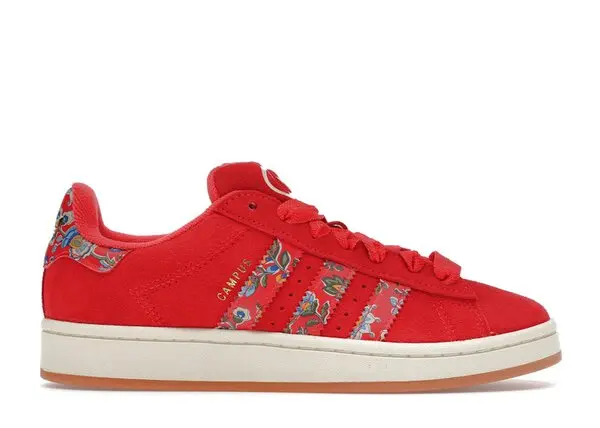 Adidas Campus 00s Liberty London Sneakers - Semi Lucid Red/cream White/gold Metallic
