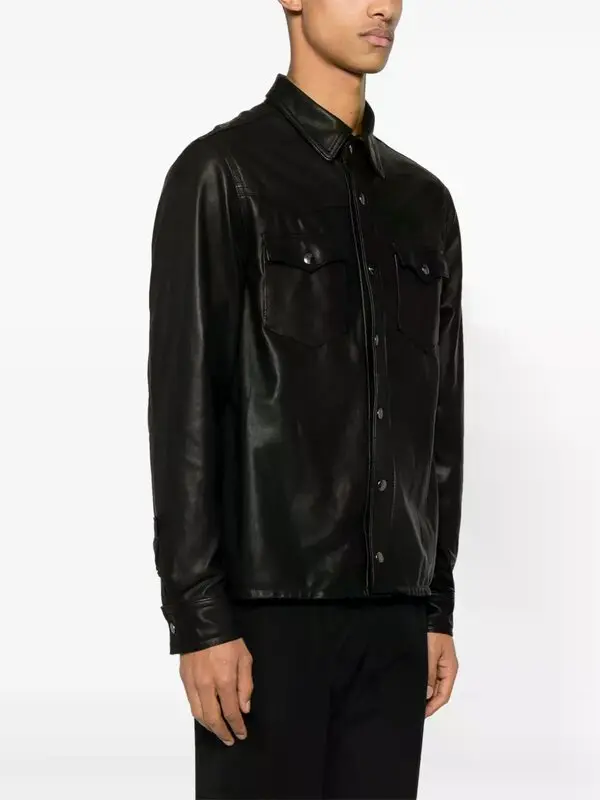 GIORGIO BRATO Leather Shirt Jacket
