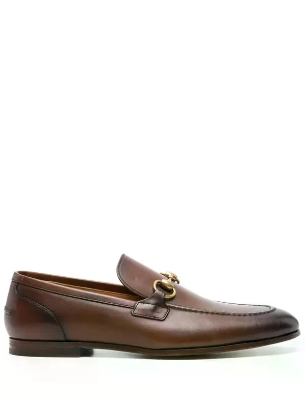Gucci Jordaan Leather Loafers - Brown