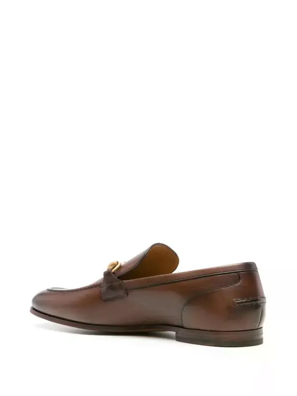 Gucci Jordaan Leather Loafers - Brown