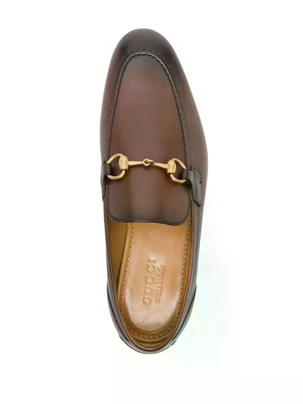 Gucci Jordaan Leather Loafers - Brown