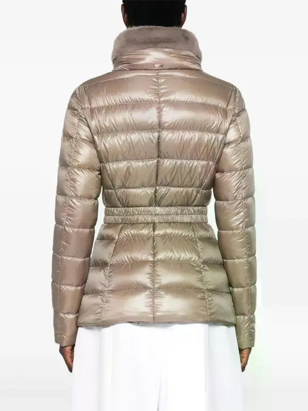 Herno Padded Jacket With Detachable Faux-fur Collar - Brown