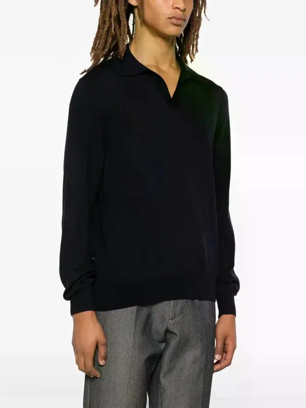 D4.0 Knitted Polo Shirt - Blue