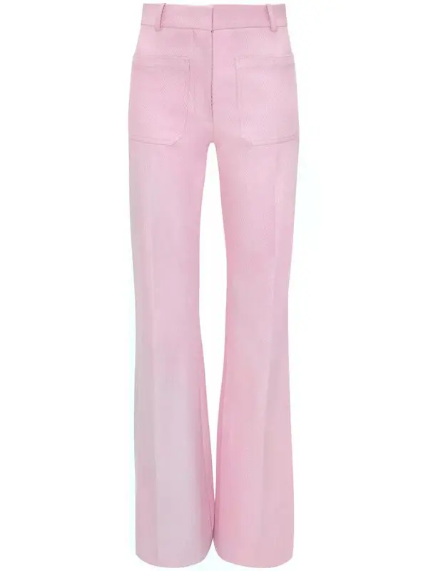 Victoria Beckham Cotton Twill Wide-leg Trousers - Pink