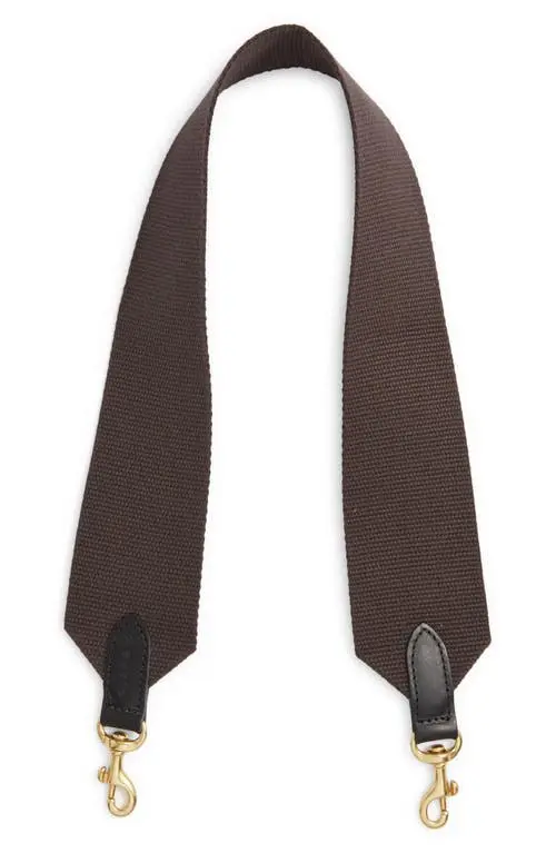 Clare V. Webbing Shoulder Strap - Mocha Wide Cotton Webbing