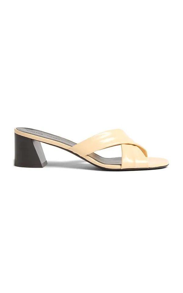 Khaite Liria Leather Heeled Mules - Yellow