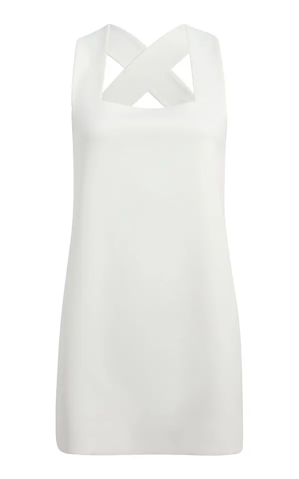 Khaite Mella Crepe-satin Mini Dress - White