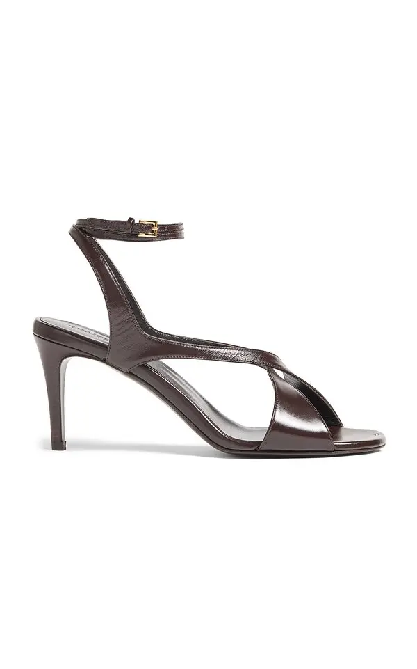 Khaite Liria Python-effect Leather Sandals - Brown