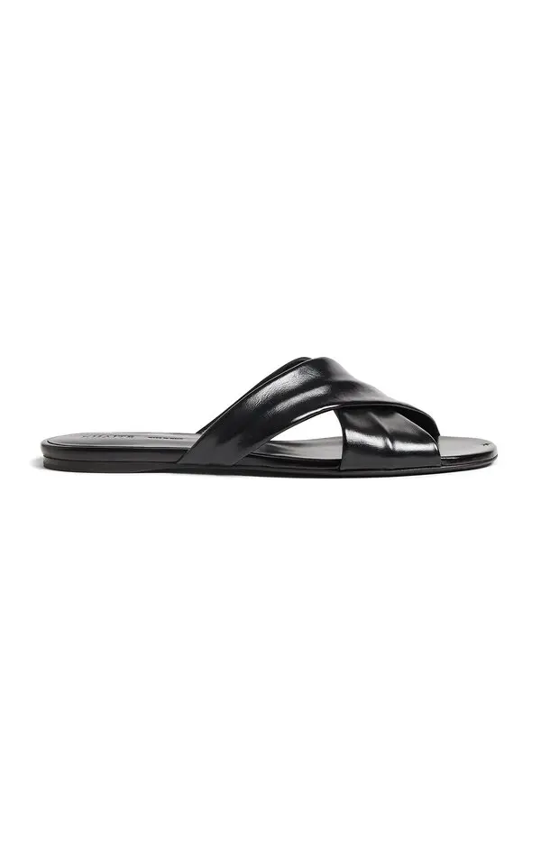 Khaite Liria Leather Sandals - Black
