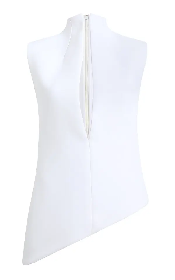 Khaite Von Asymmetric Crepe Top - White