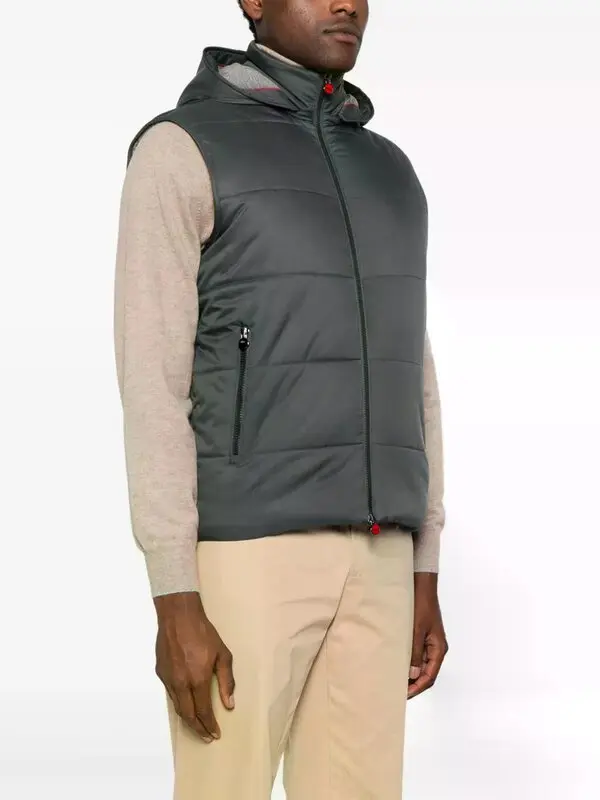 Kiton Hooded Gilet - Green