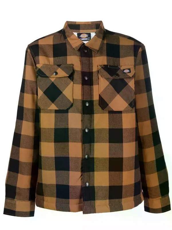 Dickies Plaid Check Print Jacket - Brown