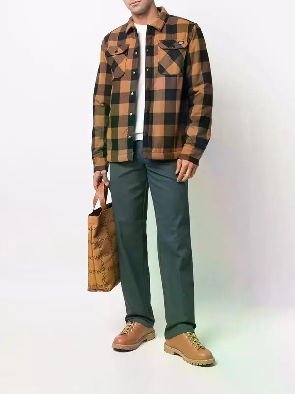 Dickies Plaid Check Print Jacket - Brown