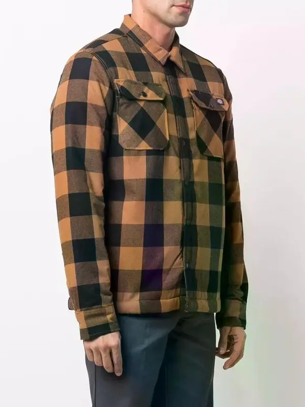 Dickies Plaid Check Print Jacket - Brown